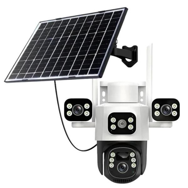EseeCloud Triple Lens Solar Camera 8MP, 4G/WiFi, PTZ, Solar Powered ...