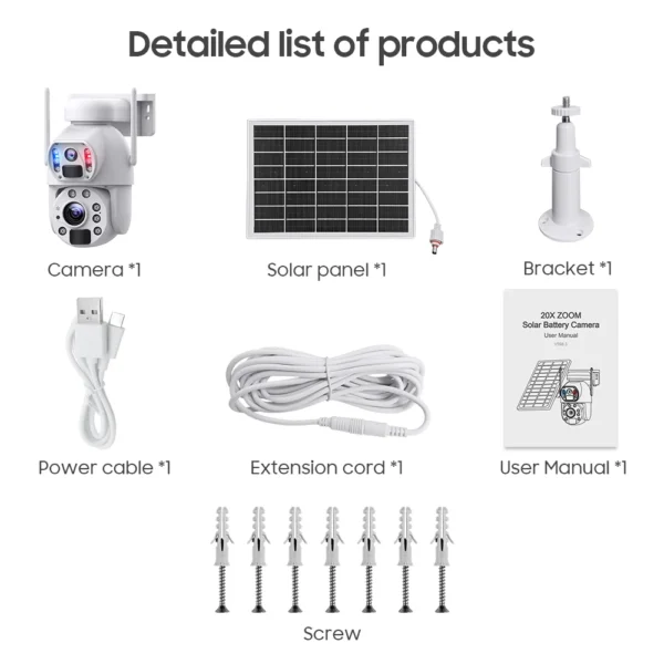 ST-S598 Dual Lens Solar Powered Wireless Security Camera nga adunay 20X ...