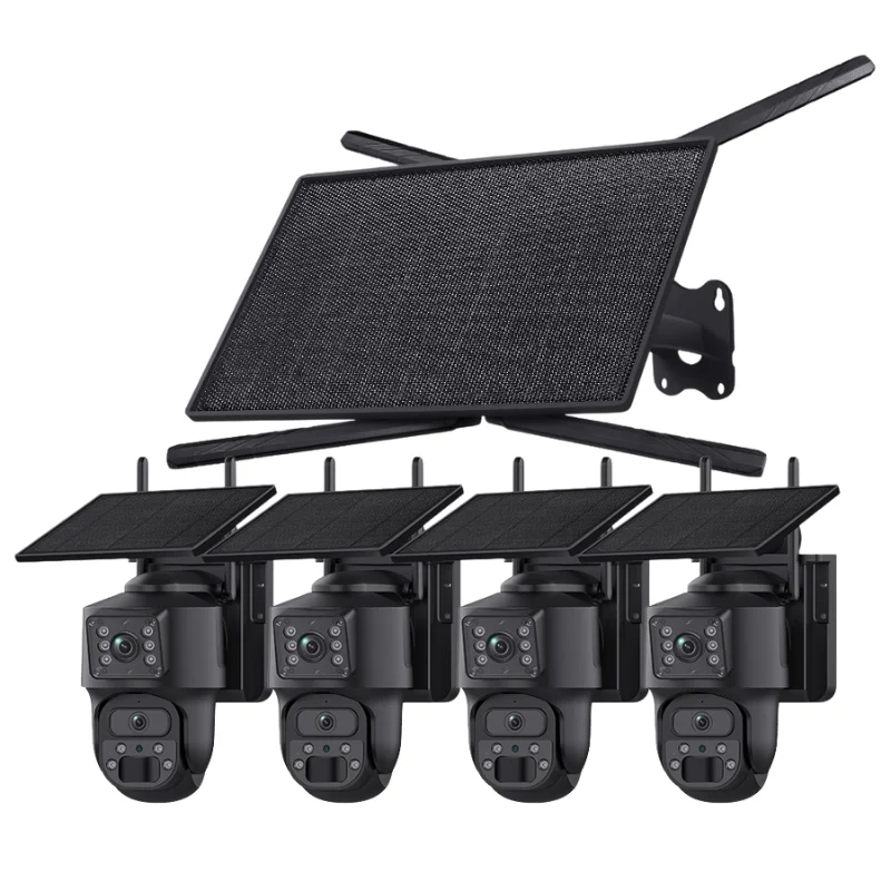 ST-SKR04-B Dual Lens Floodlight Solar Powered Outdoor Camera Kit with ...
